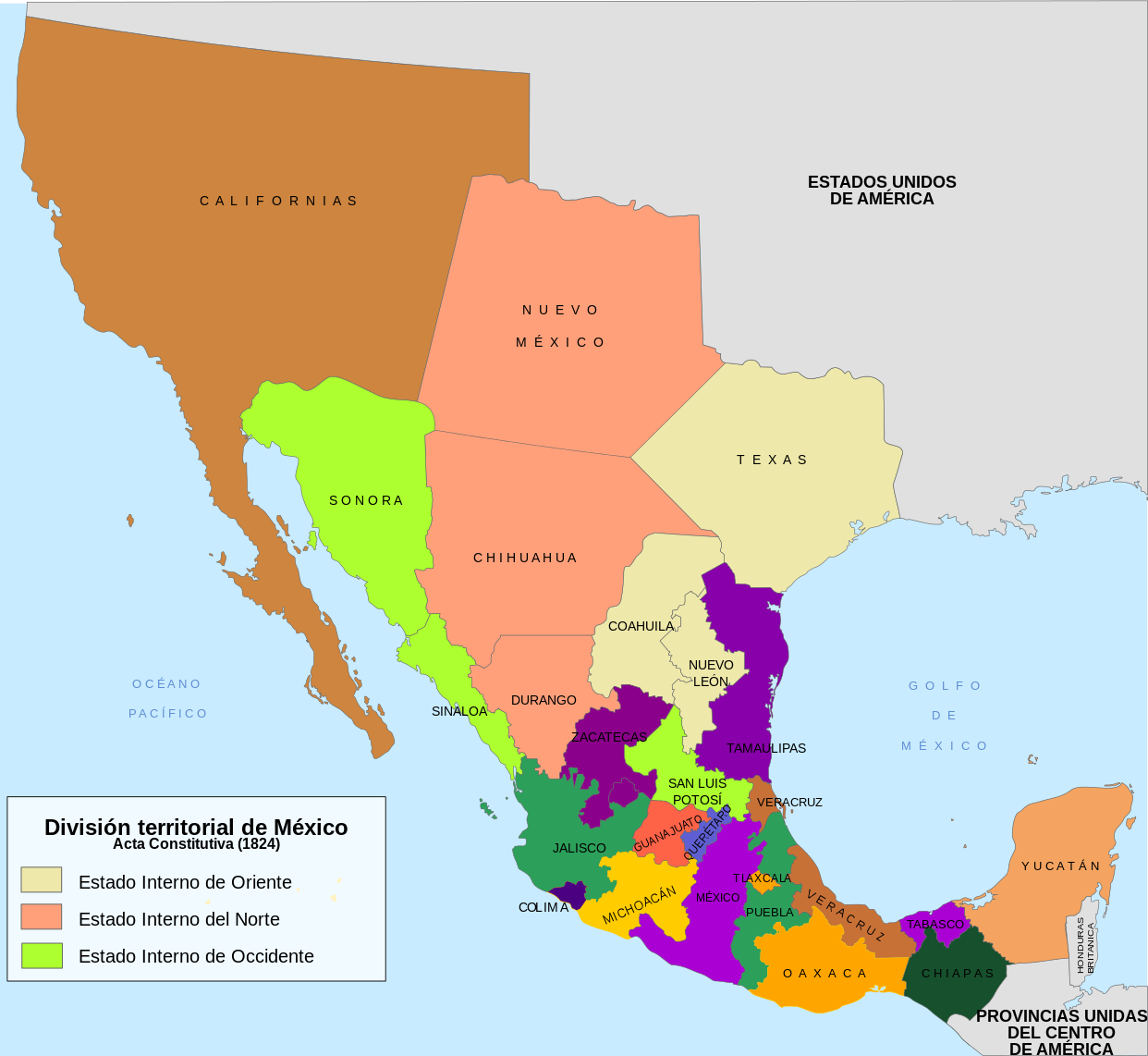 TERRASAT - Mapa de México después de la independencia